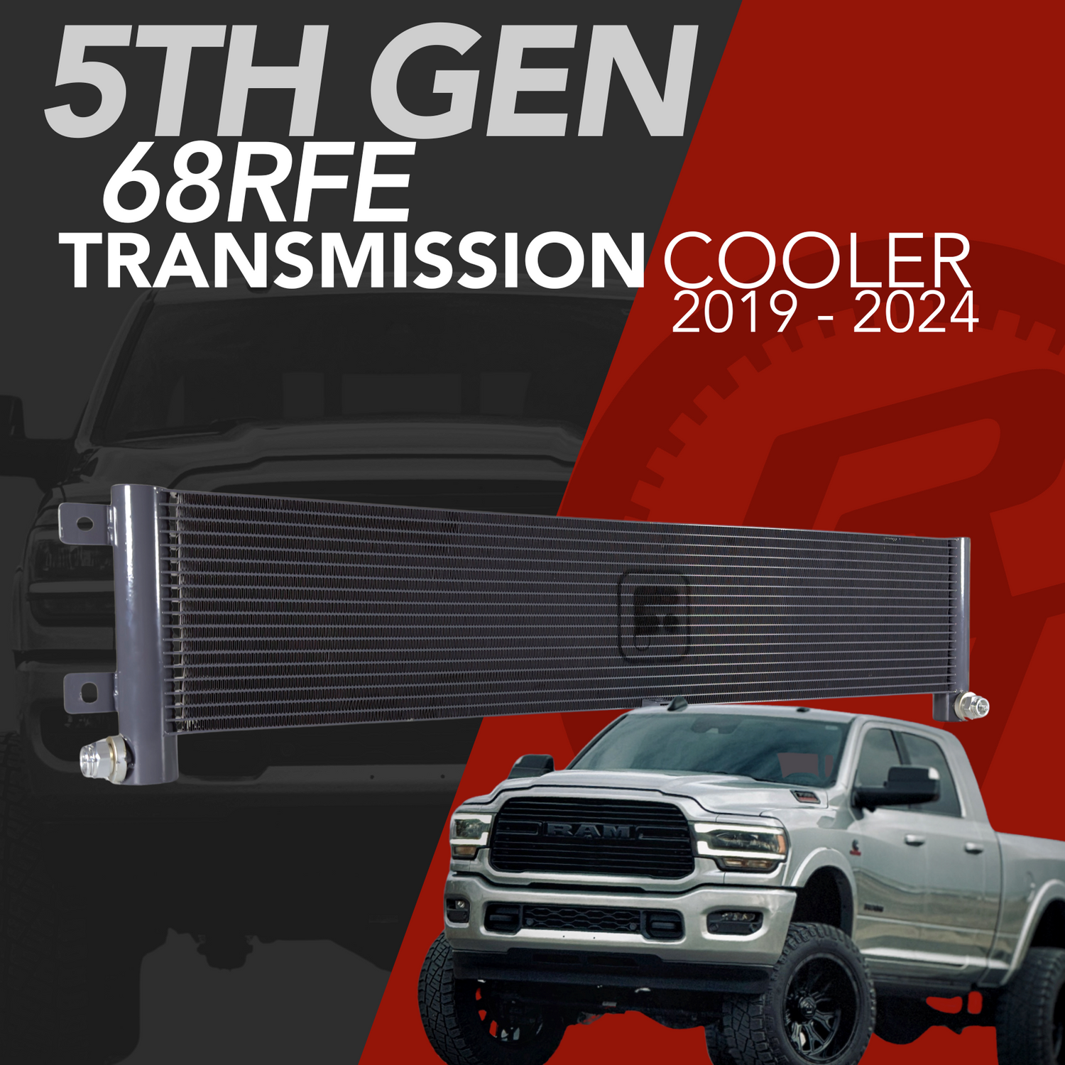 2019-2024 Cummins Fluidyne Heavy Duty 68RFE Transmission Cooler (TOC.6 ...